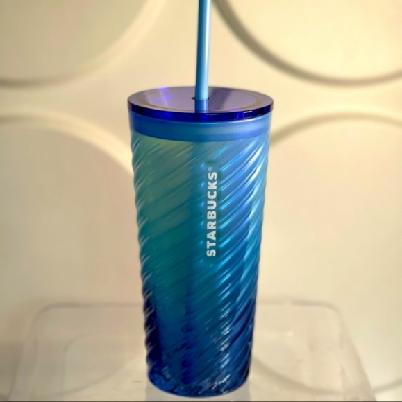Starbucks | Dining | Starbucks New 223blue Diagonal Sheen Ombre ...